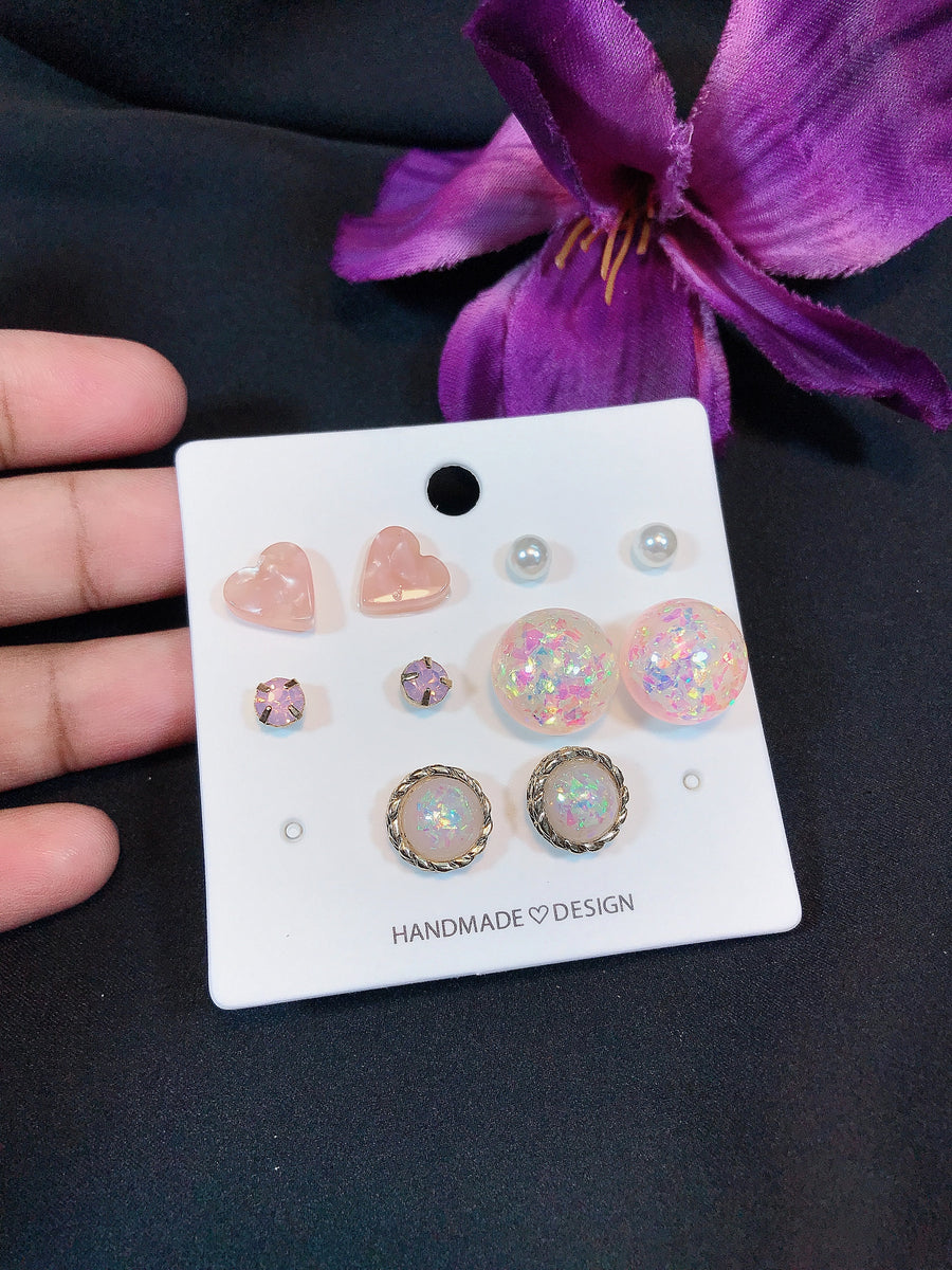 Opel Stone Heart Stud Set – Links Fashion